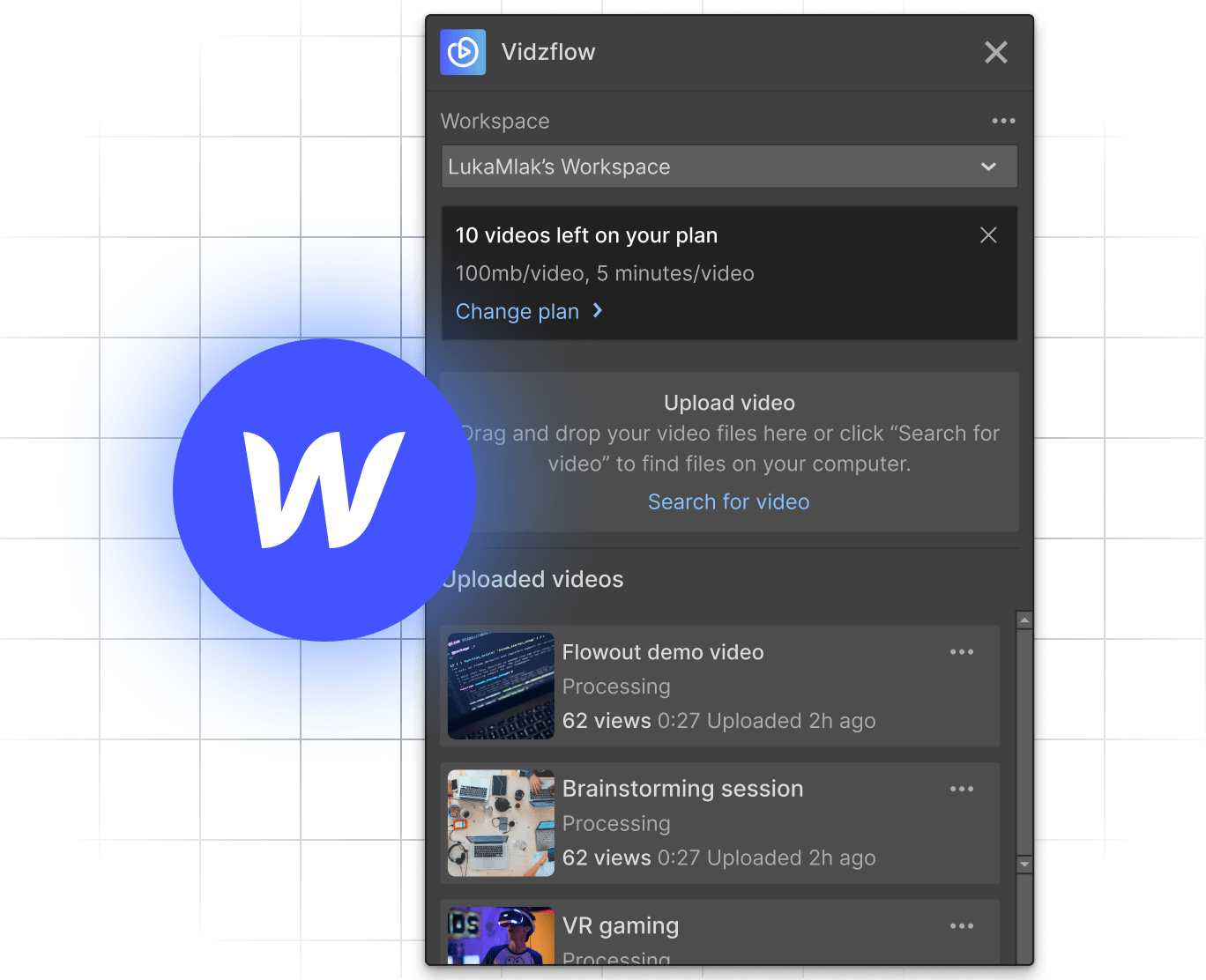 Video hosting for Webflow | Vidzflow